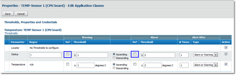 Modifying Parameter Thresholds